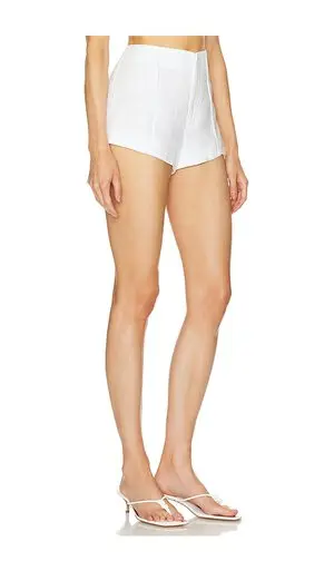 HELSA Washed Linen Micro Shorts - Natural White