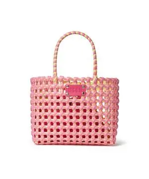 MSGM Woven Tote Bag With Logo