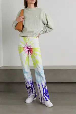 CONNER IVES Tie-dyed Leather Flared Pants