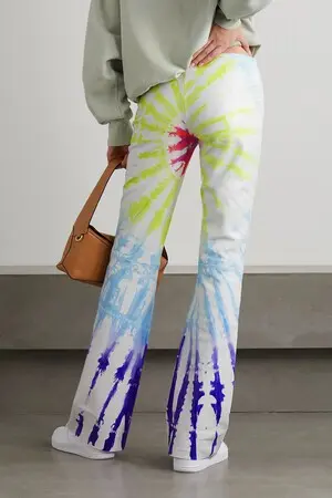CONNER IVES Tie-dyed Leather Flared Pants