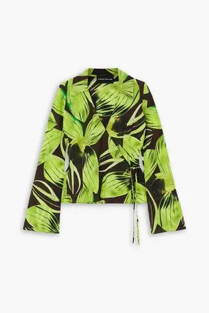 LOUISA BALLOU Printed Wrap Blouse
