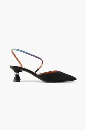 D'ACCORI D'Accori Saturn Crystal-Embellished Slingback Pumps - Black