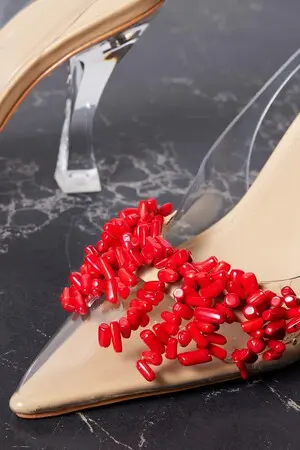 Cult Gaia Bijan Embellished Pvc Slingback Pumps