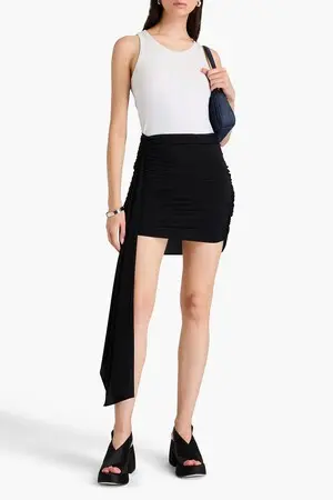 Helmut Lang Ruched Jersey Mini Skirt