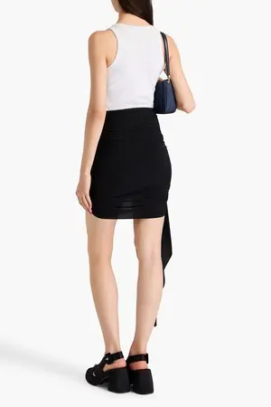 Helmut Lang Ruched Jersey Mini Skirt