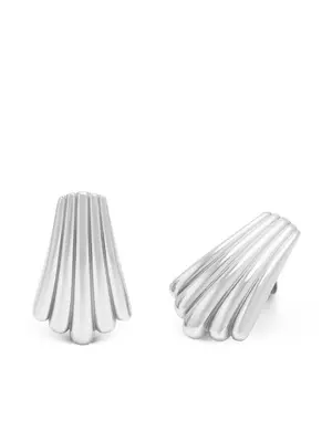 NIALAYA JEWELRY Calico Shell Earrings - Silver