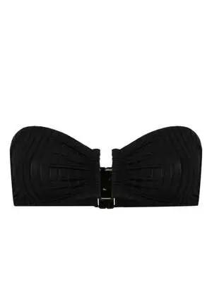 ERES Ribbed Bandeau Bikini Top - Black