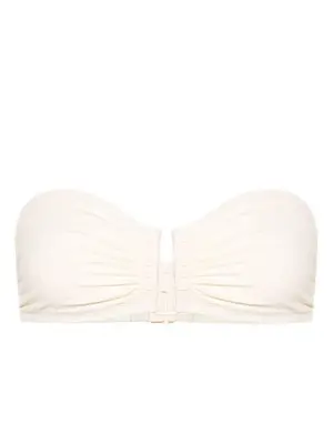 ERES Ribbed Bandeau Bikini Top - White