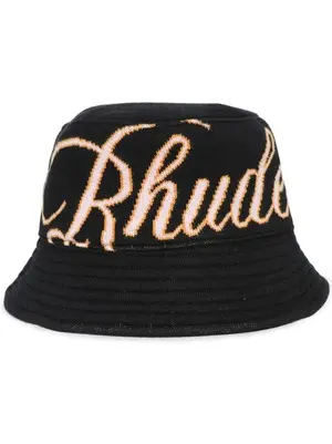 Rhude Script Bucket Hat - Black