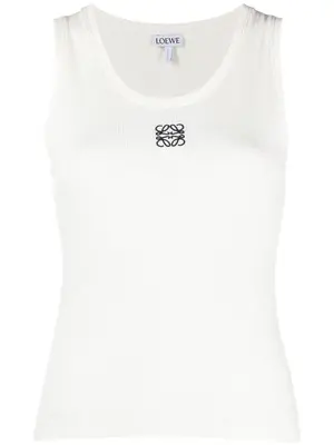Loewe Anagram-embroidered Ribbed-knit Tank Top