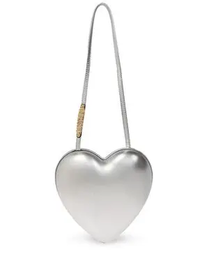 Moschino Heart-shaped Shoulder Bag - Silver