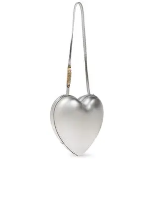 Moschino Heart-shaped Shoulder Bag - Silver