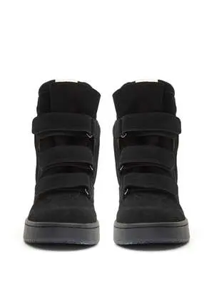 Isabel Marant Étoile High Top Wedge Sneakers With Touch Fastening - Black