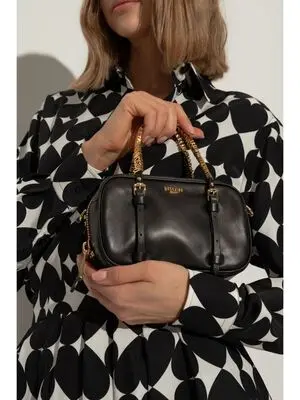 Moschino Lettering Leather Tote