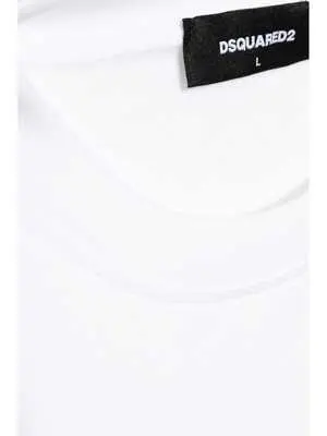 Dsquared2 Cotton Blend Crewneck Sweatshirt With Graphic Stamp - White