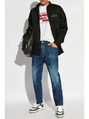 Dsquared2 Iconic Logo-print Shirt - Black
