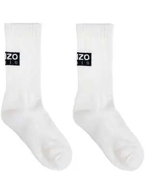 Kenzo Logo-jacquard Socks - White