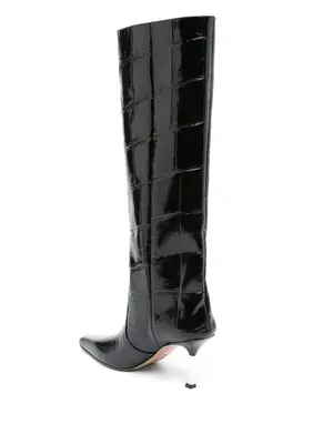 Paris Texas 80mm Leather Boots - Black