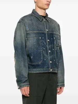 Givenchy Distressed Denim Jacket - Blue