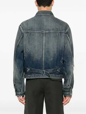 Givenchy Distressed Denim Jacket - Blue