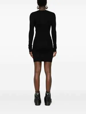 Attico Ribbed-knit Mini Dress - Black