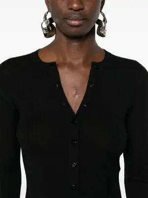 Attico Ribbed-knit Mini Dress - Black