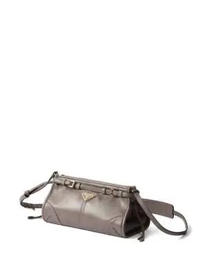Prada Small Leather Shoulder Bag - Grey
