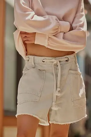 Free People We The Free Moxie Denim Shorts Bleached