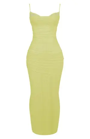 House Of Cb Nalini Mesh & Lace Corset Gown - Limeade