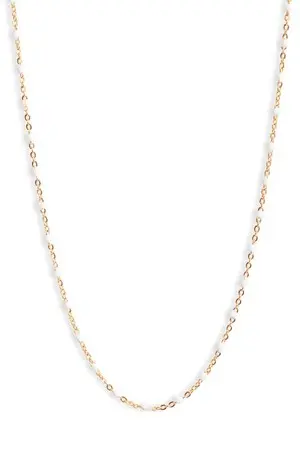 SET & STONES Set & Stones Kaz Bead Station Chain Necklace Gold/white