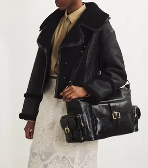 Chloé Large Leather Camera Shoulder Bag - Black