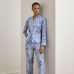 Ralph Lauren Cotton-blend-lawn Sleep Set - Blue Paisley