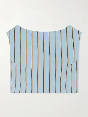 DESTREE Richard Cropped Striped Top - Blue
