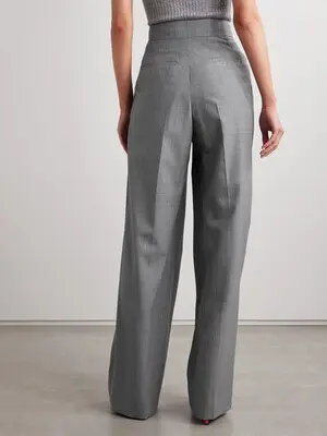 Erdem Pleated Wool Straight-leg Trousers