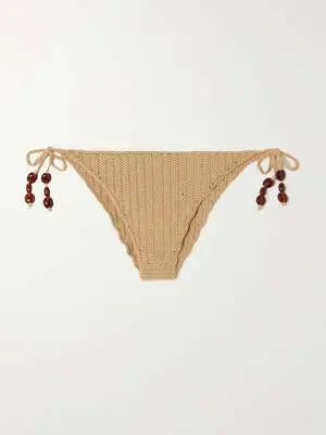 Magda Butrym Magda Butrym Bead-Embellished Crochet Bikini Briefs Sand