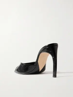 Victoria Beckham Croc-effect Leather Sandals
