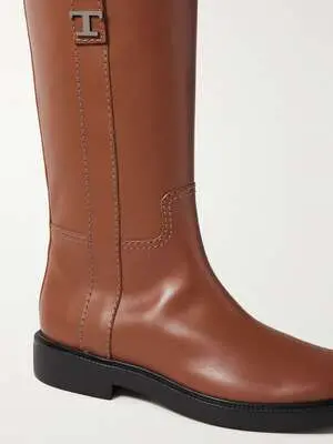TOD'S Embellished Leather Knee Boots