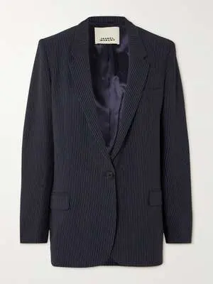 Isabel Marant Omelia Pinstriped Crepe Blazer