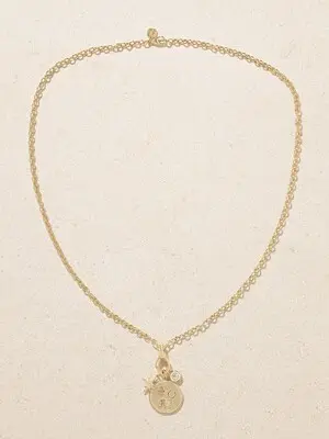 SYDNEY EVAN Icon Combo 14-karat Diamond And Enamel Necklace