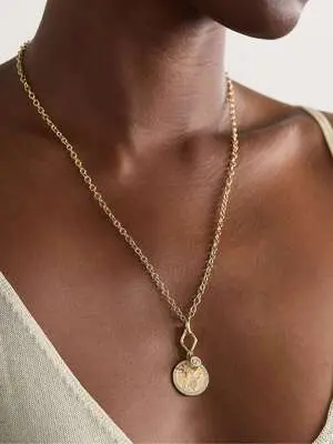 SYDNEY EVAN Icon Combo 14-karat Diamond And Enamel Necklace