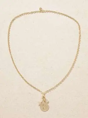 SYDNEY EVAN Icon Combo 14-karat Diamond And Enamel Necklace