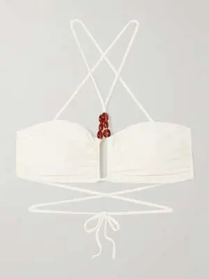 Magda Butrym Bead-embellished Bikini Top