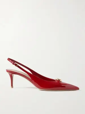 Valentino Garavani Vlogo Bold 60 Patent-leather Slingback Pumps