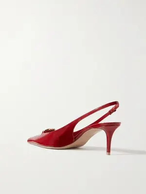 Valentino Garavani Vlogo Bold 60 Patent-leather Slingback Pumps