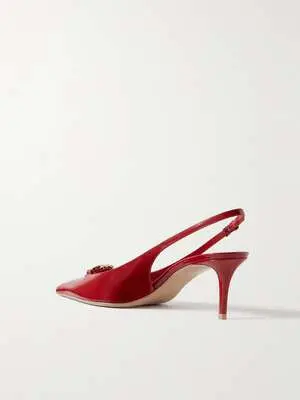 Valentino Garavani Vlogo Bold 60 Patent-leather Slingback Pumps