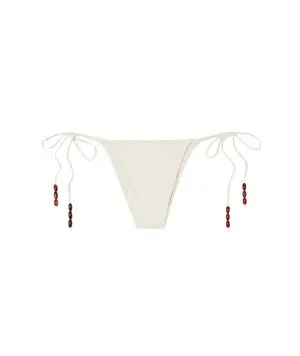 Magda Butrym Bead-embellished Bikini Briefs - Cream