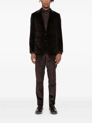 Canali Corduroy Single-breasted Suit - Red