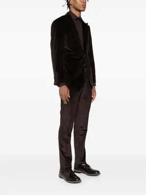 Canali Corduroy Single-breasted Suit - Red