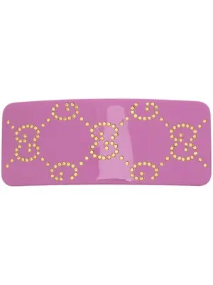 Gucci Gg Crystal Embellished Hair Accessory - Pink