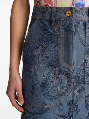 Etro Jacquard Denim Mini Skirt